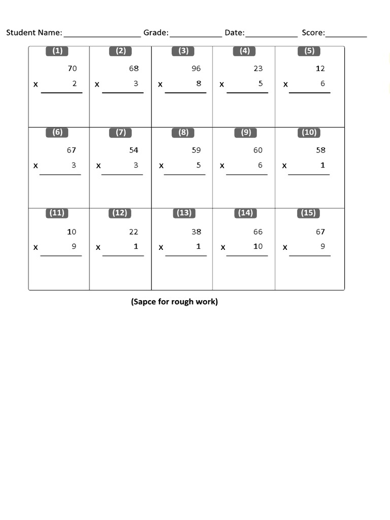 Grade 1 Multiplication Worksheets Practice and Learn Tables | PDF