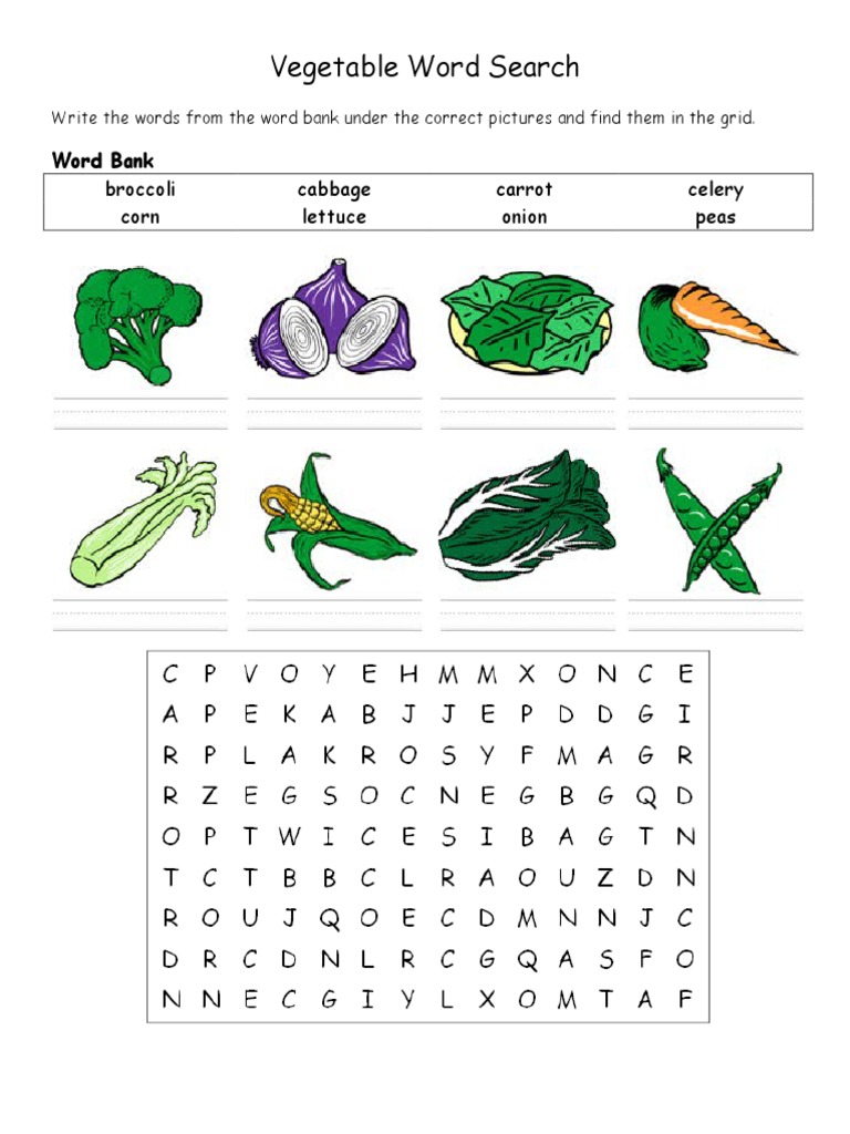 Vegetable Word Search | PDF