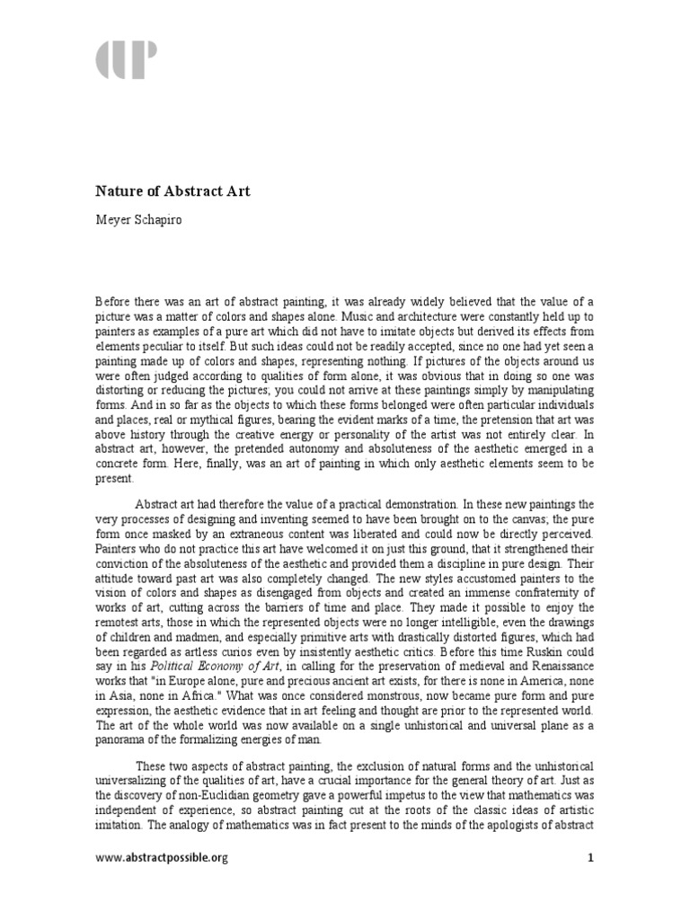 Nature of Abstract Art | PDF | Abstract Art | Paintings