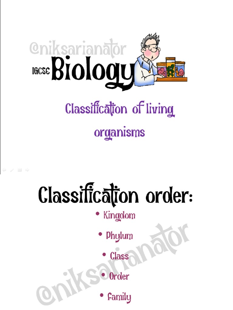 IGCSE Biology - Classification of Organism
