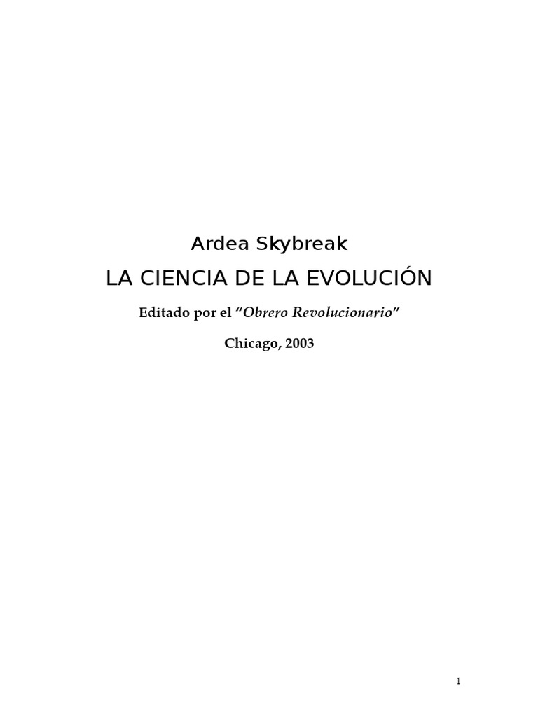 Ardea Skybreak - La Ciencia de La Evolución | PDF | Evolución | Science