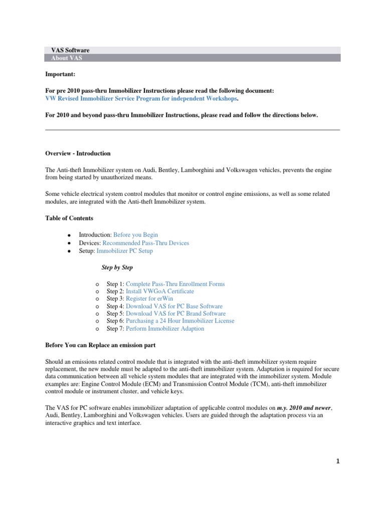 VW Immobilizer Reprogramming Instructions | PDF | Personal Computers ...
