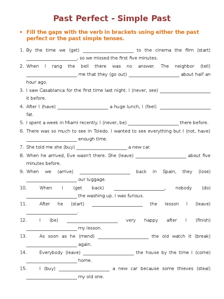 Past Simple and Past Perfect More Exercises | PDF | Pilgrim Fathers