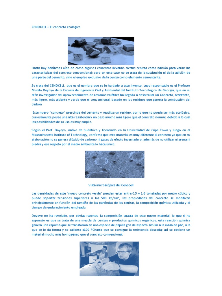 Cenocell: Concreto Verde y Sostenible | PDF | Residuos | Reciclaje