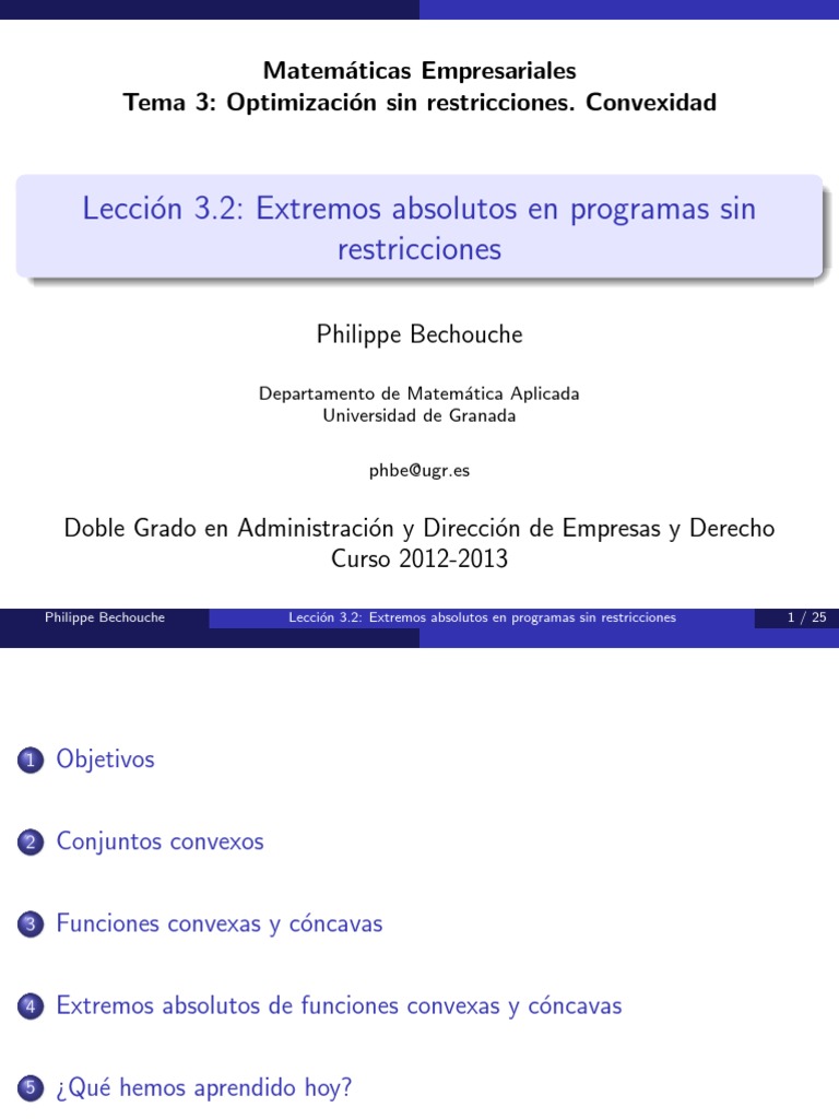 Funciones Concavas y Convexas | PDF | Conjunto convexo | Análisis funcional