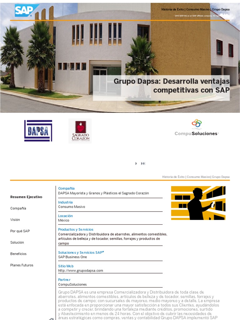Caso de Éxito - Grupo DAPSA | PDF | Sap Se | Planificación de recursos ...