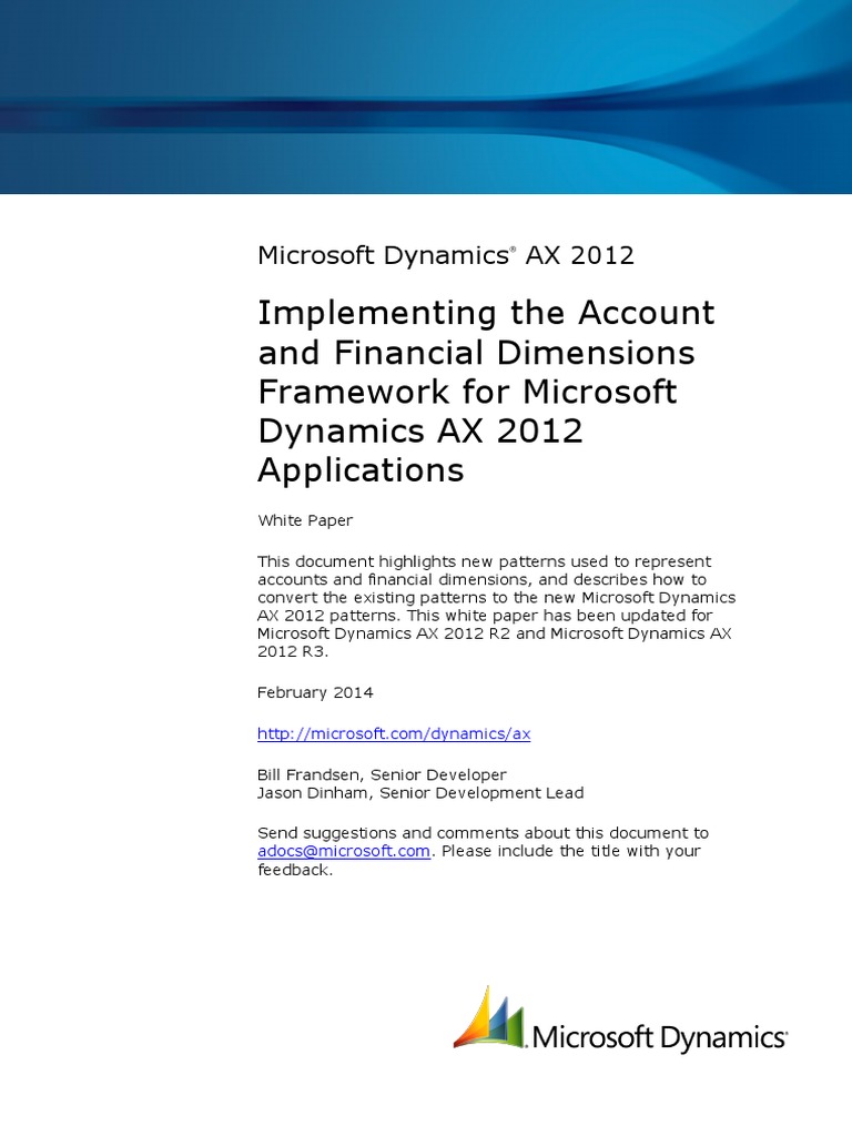 Implementing The Account and Financial Dimensions Framework AX2012 | PDF | Array Data Structure ...