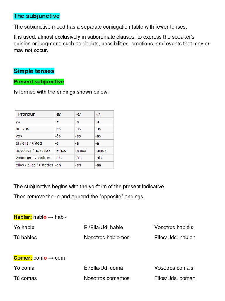 Spanish Conjugations 2 | PDF | Grammatical Tense | Semantics