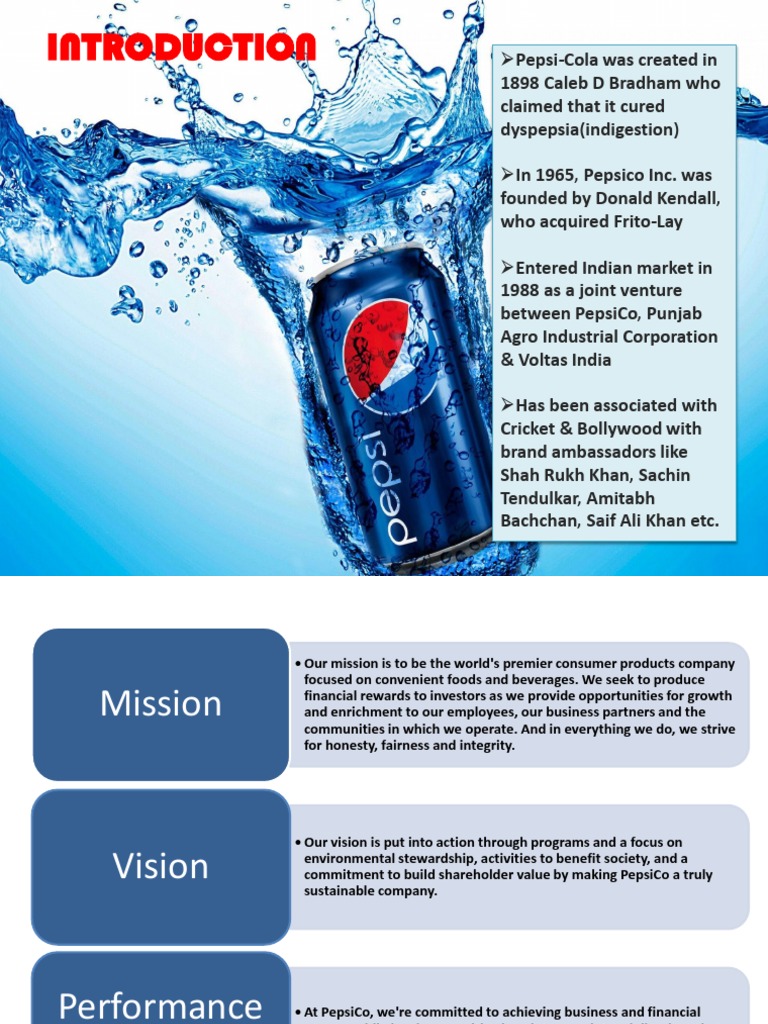 PepsiCo: Mission, Vision, and History | PDF | Pepsi Co | Business