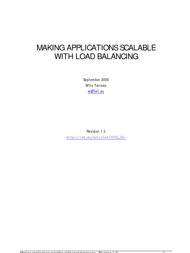 Making Applications Scalable With Load Balancing | PDF | Load Balancing (Computing ...