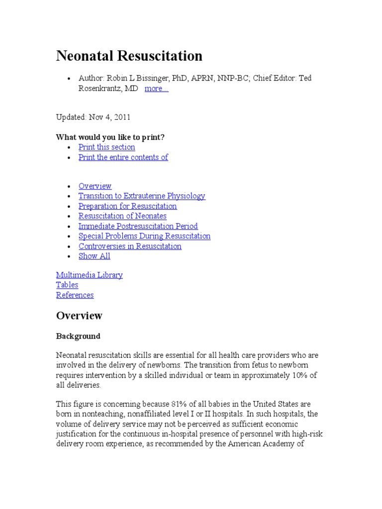 Neonatal Resuscitation | PDF | Nature
