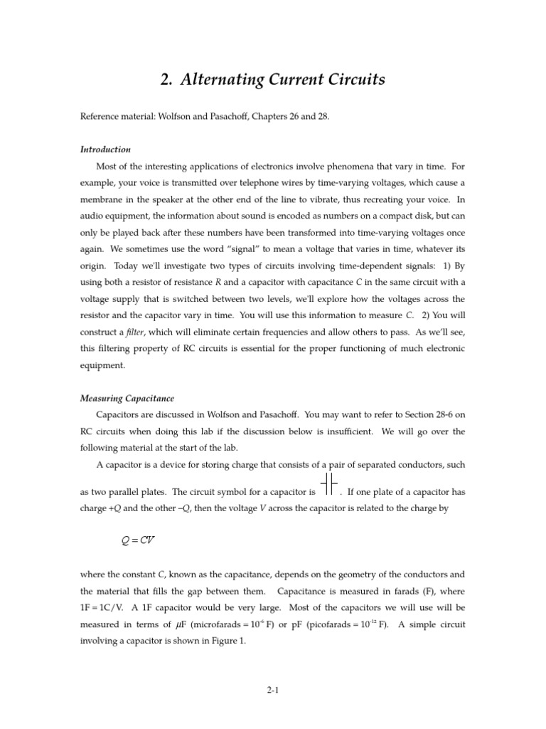 Alternating Current Circuits | PDF | Capacitor | Electronic Filter