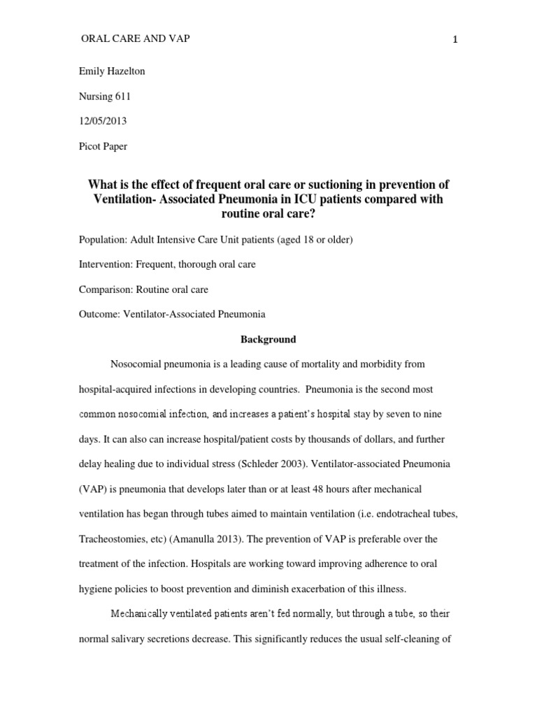 Mouth Care and VAP | PDF | Intensive Care Unit | Pneumonia