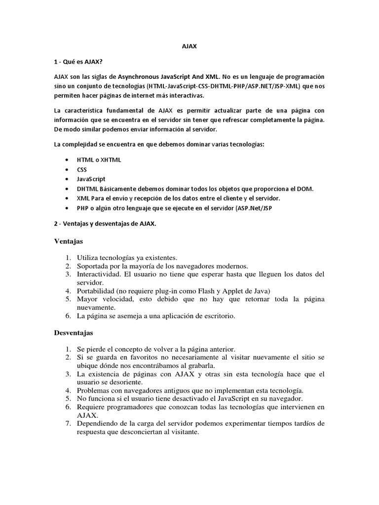 Ajax | PDF | Ajax (Programación) | Servidor web
