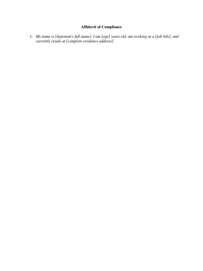 Affidavit of Compliance | PDF