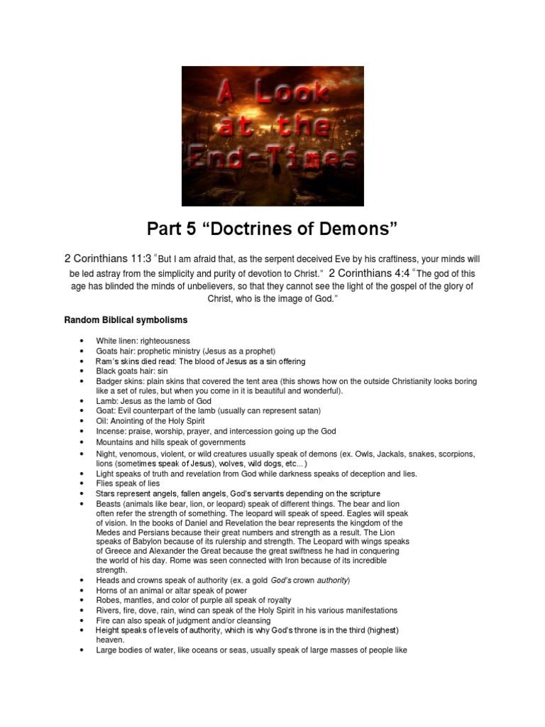 End Times 5 - Doctrines of Demons | PDF | Religious Behaviour And ...