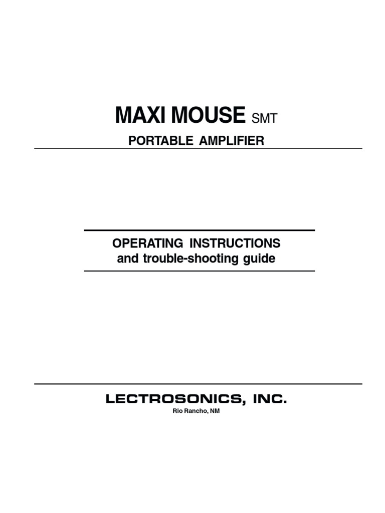 Maxi Mouse User Manual | PDF | Battery Charger | Microphone