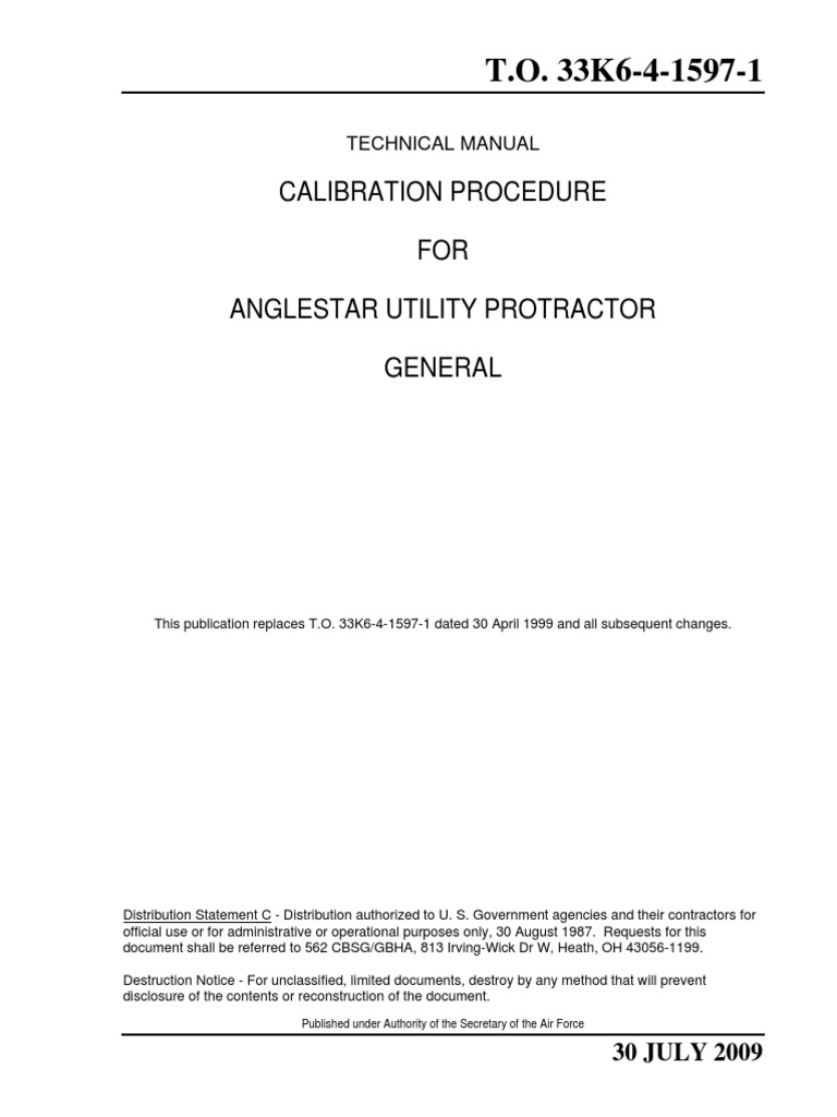 Anglestar Utility Protractor, General 33K6!4!1597-1 | PDF | Calibration ...