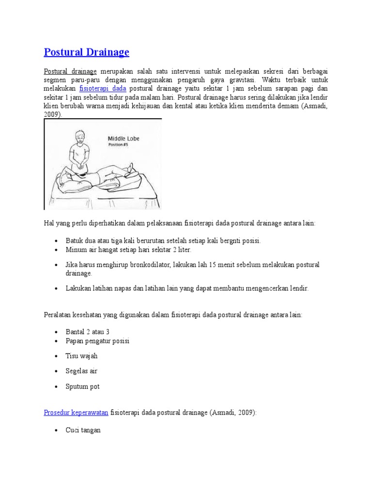 Teknik Postural Drainase pada Anak | PDF | Kesehatan Holistik