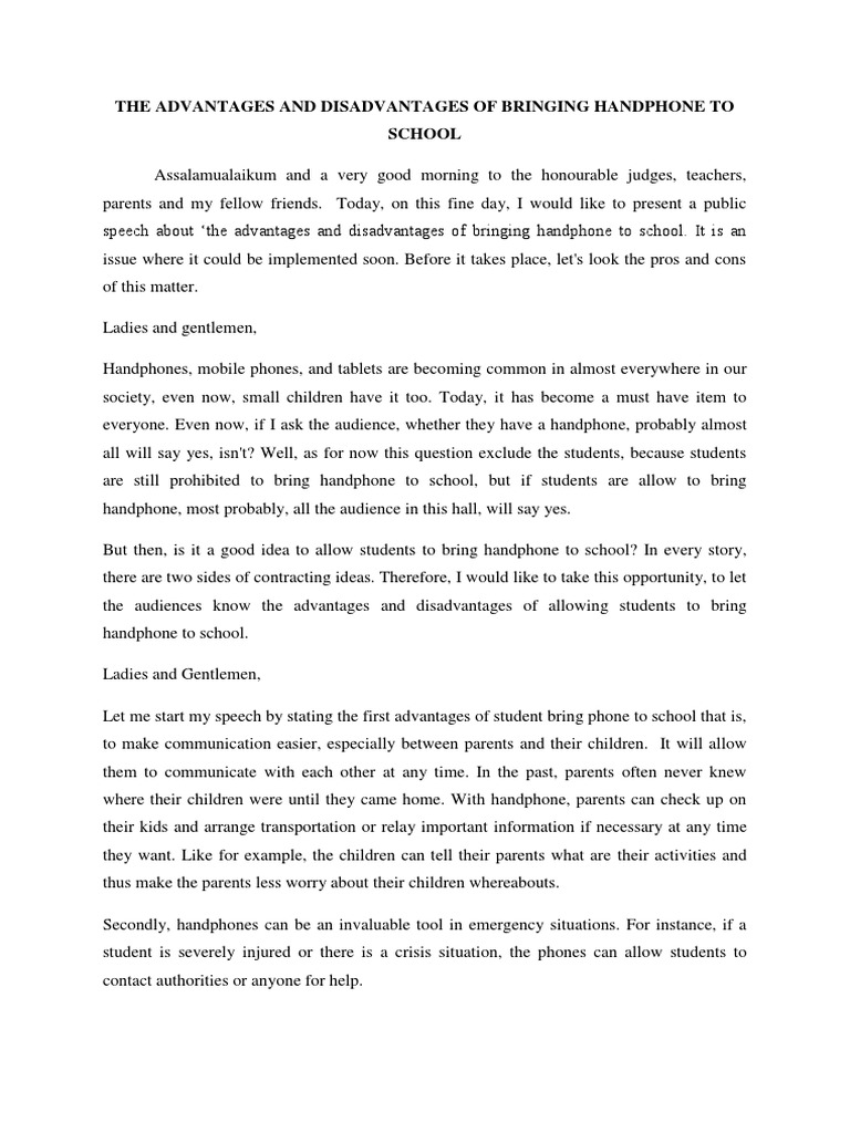 Public Speaking Scripts for Students | PDF | Malaysia | Mobile Phones
