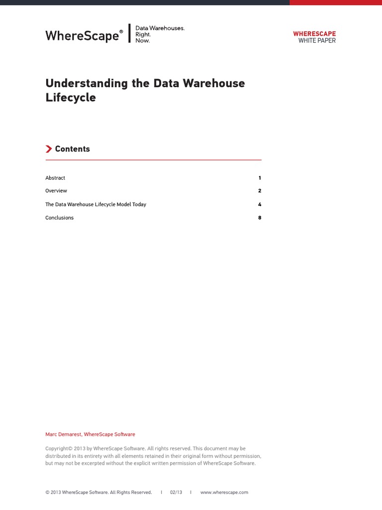 Understanding The Data Warehouse Lifecycle | PDF | Data Warehouse ...
