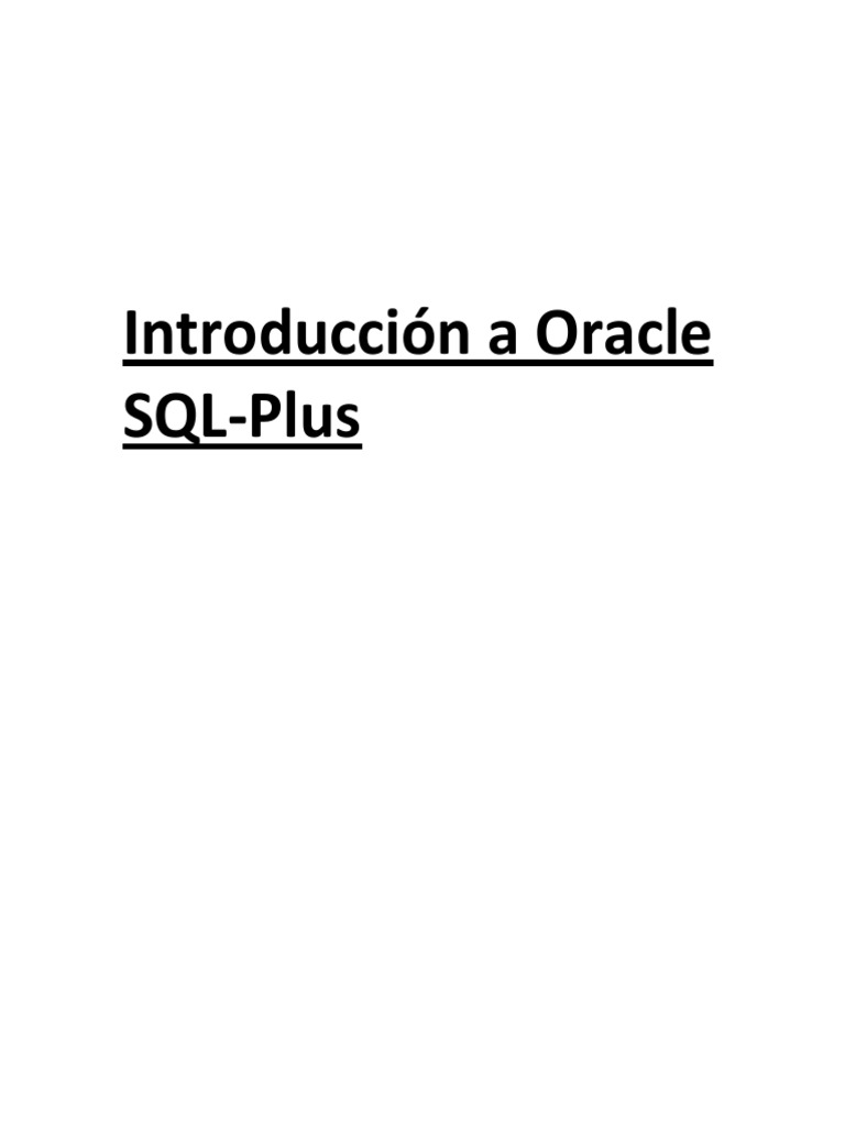 SQL Plus Oracle | PDF | SQL | Tabla (base de datos)