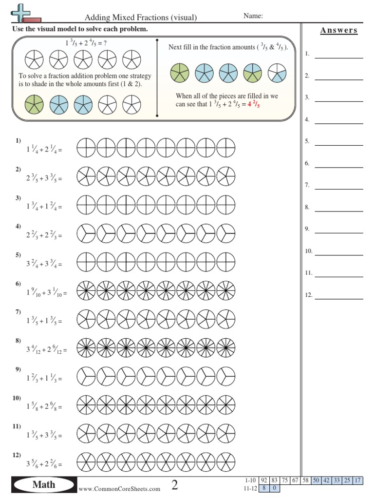 Adding Mixed Fractions
