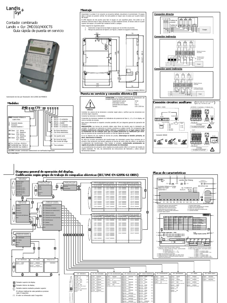 Guia de Uso ZMD405 Landis | PDF | Transformador | Corriente eléctrica