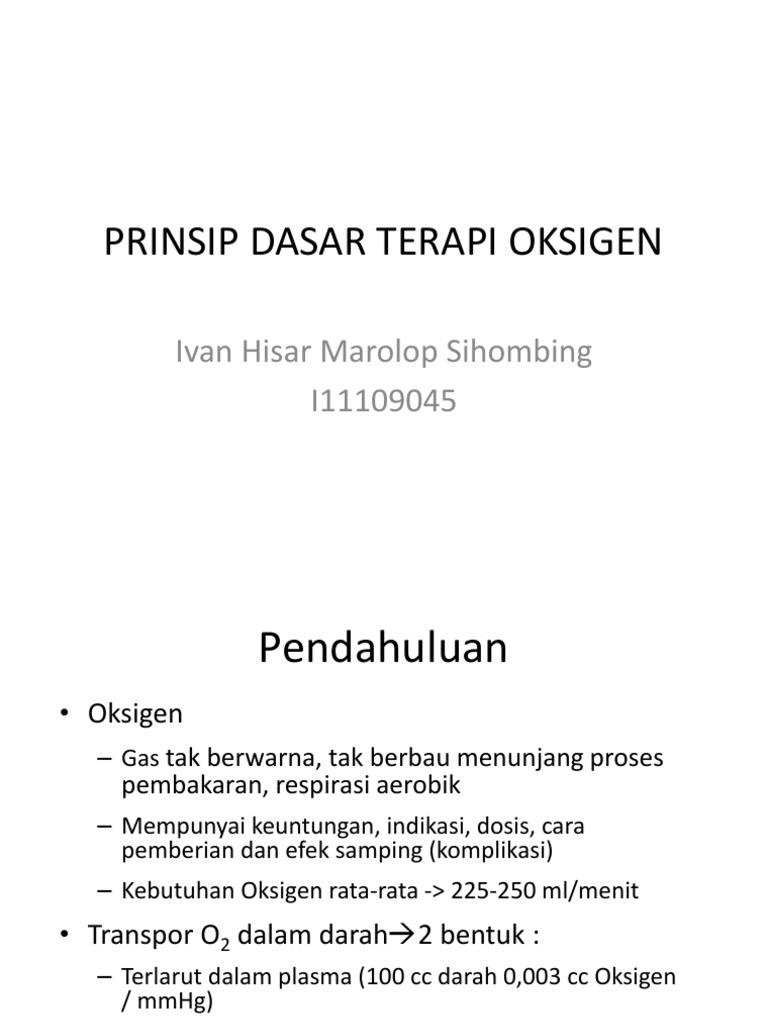 Prinsip Dasar Terapi Oksigen | PDF