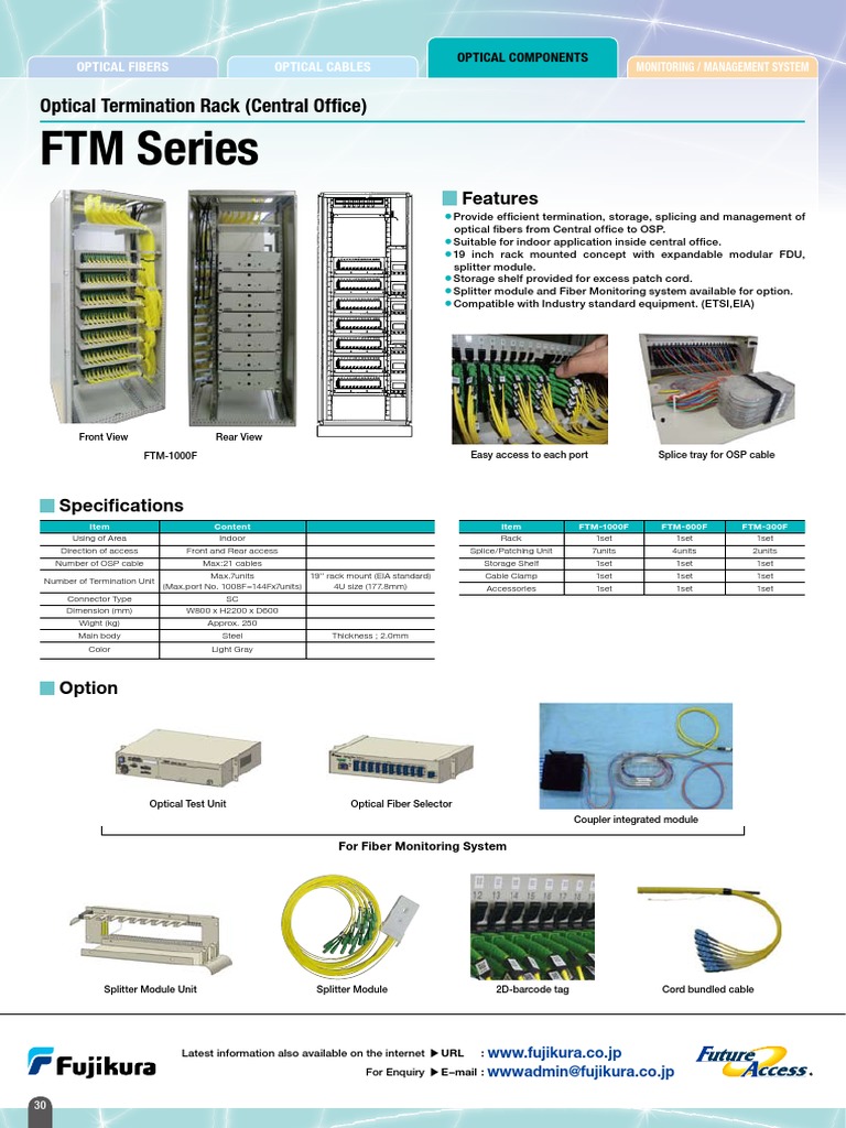Fujikura - Optical Components | PDF | Fiber To The X | Optical Fiber