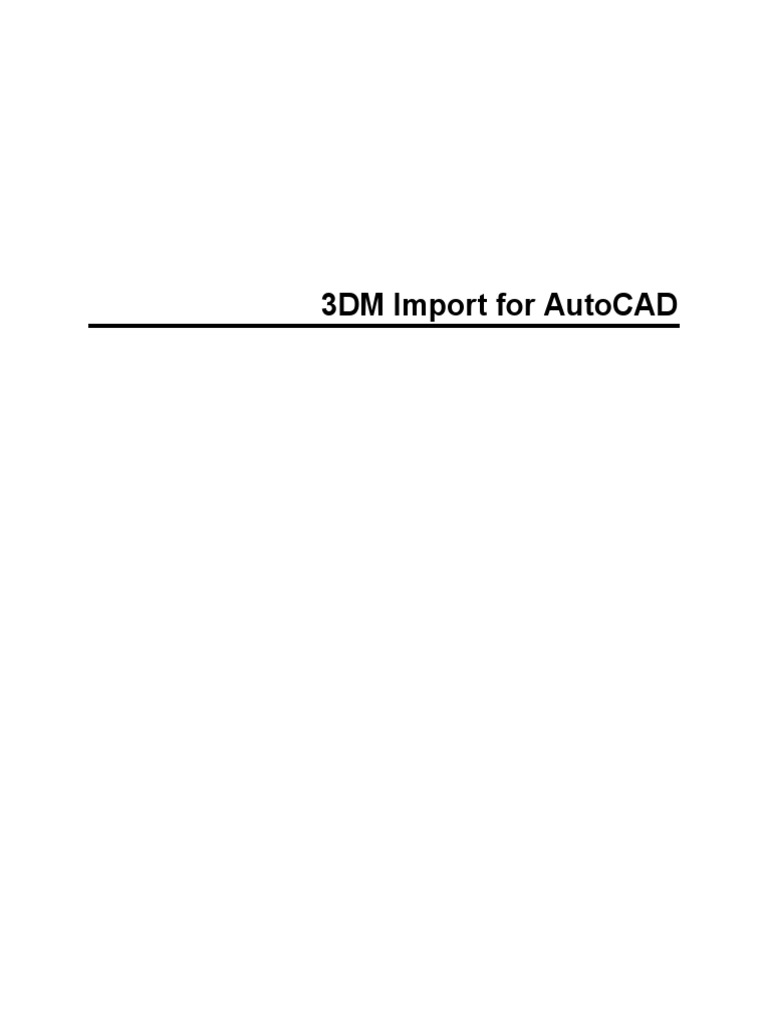 3Dm Import For Autocad | PDF | License | Auto Cad