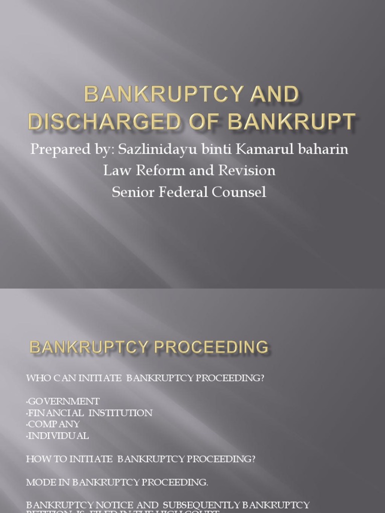 Bankruptcy Proceeding | PDF | Bankruptcy | Debtor
