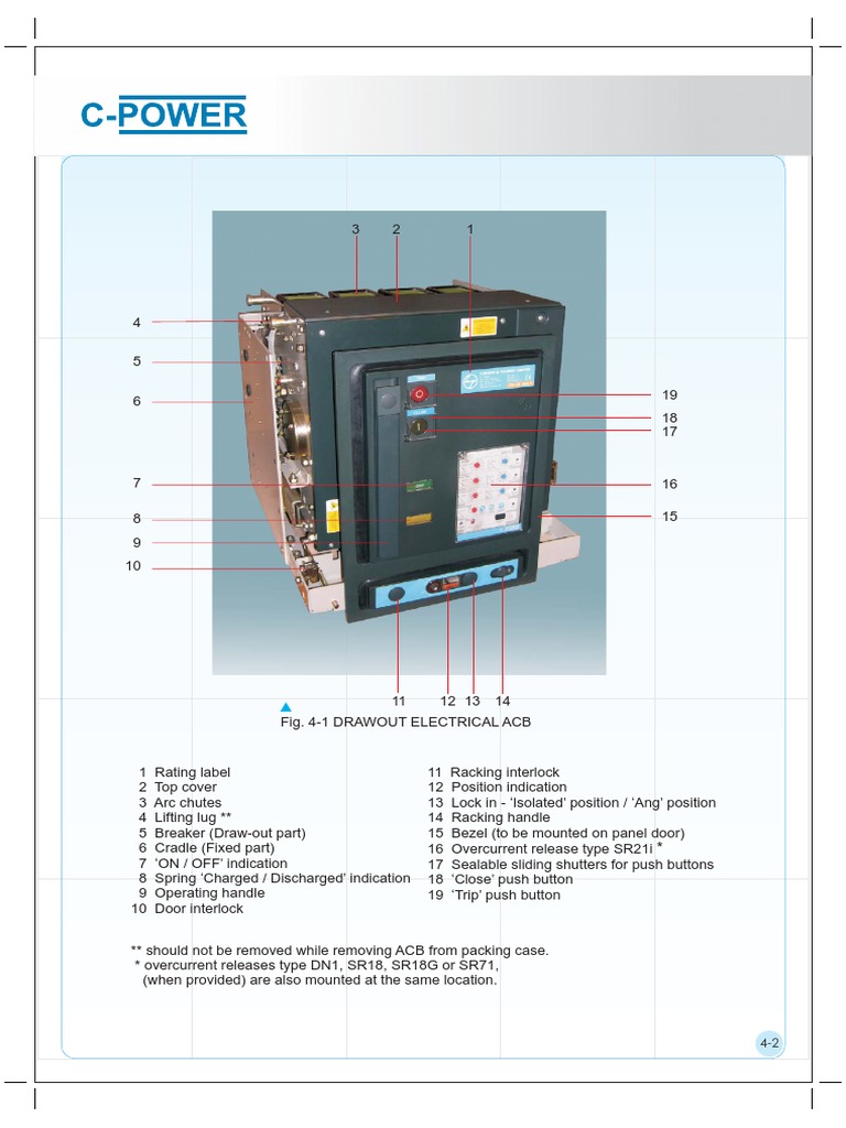 C Power ACB Manual | Electrical Engineering | Manufactured Goods