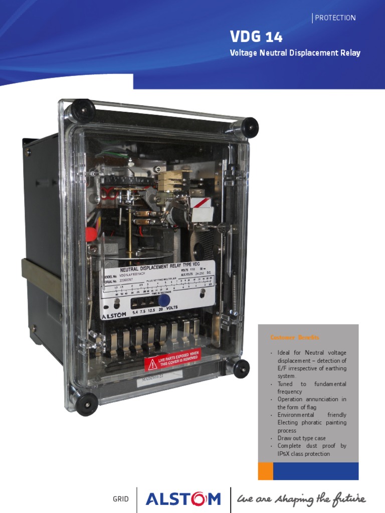 Voltage Neutral Displacement Relay VDG 14 | PDF | Relay | Inductor