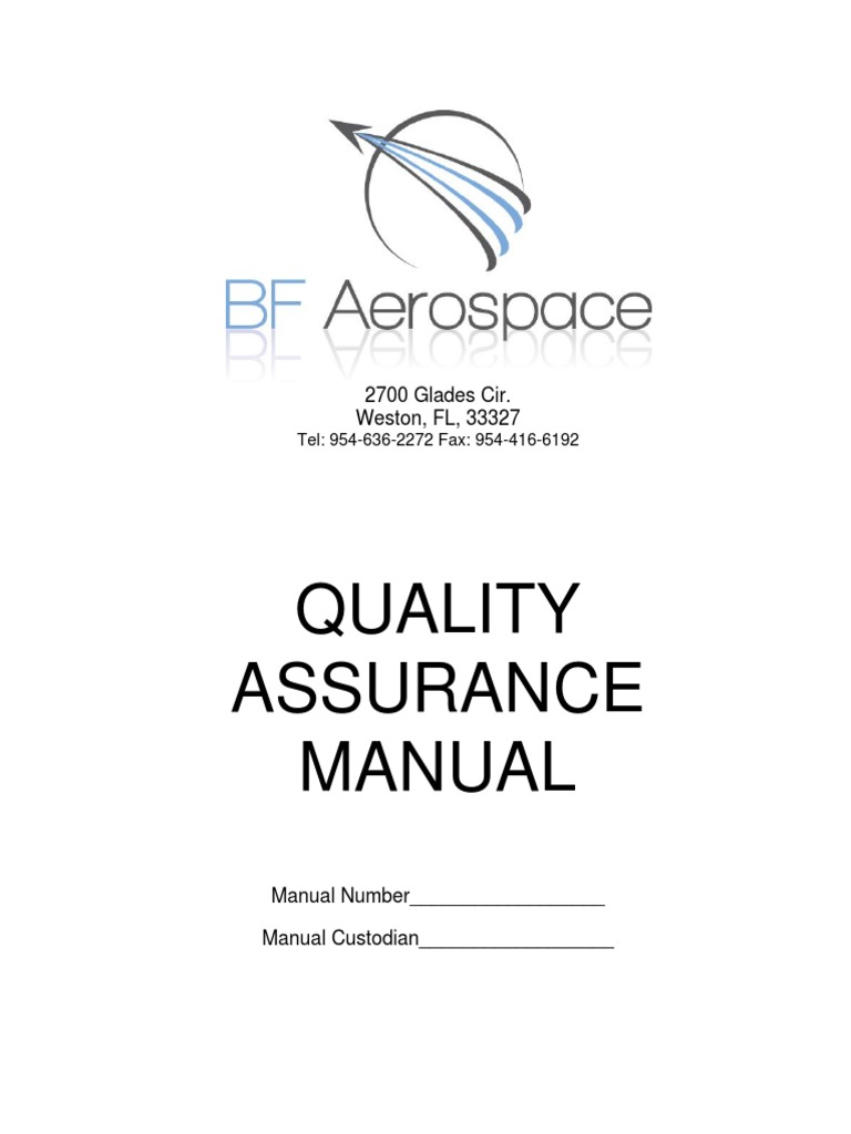BF Aerospace QA Manual | PDF | Quality Assurance | Dangerous Goods