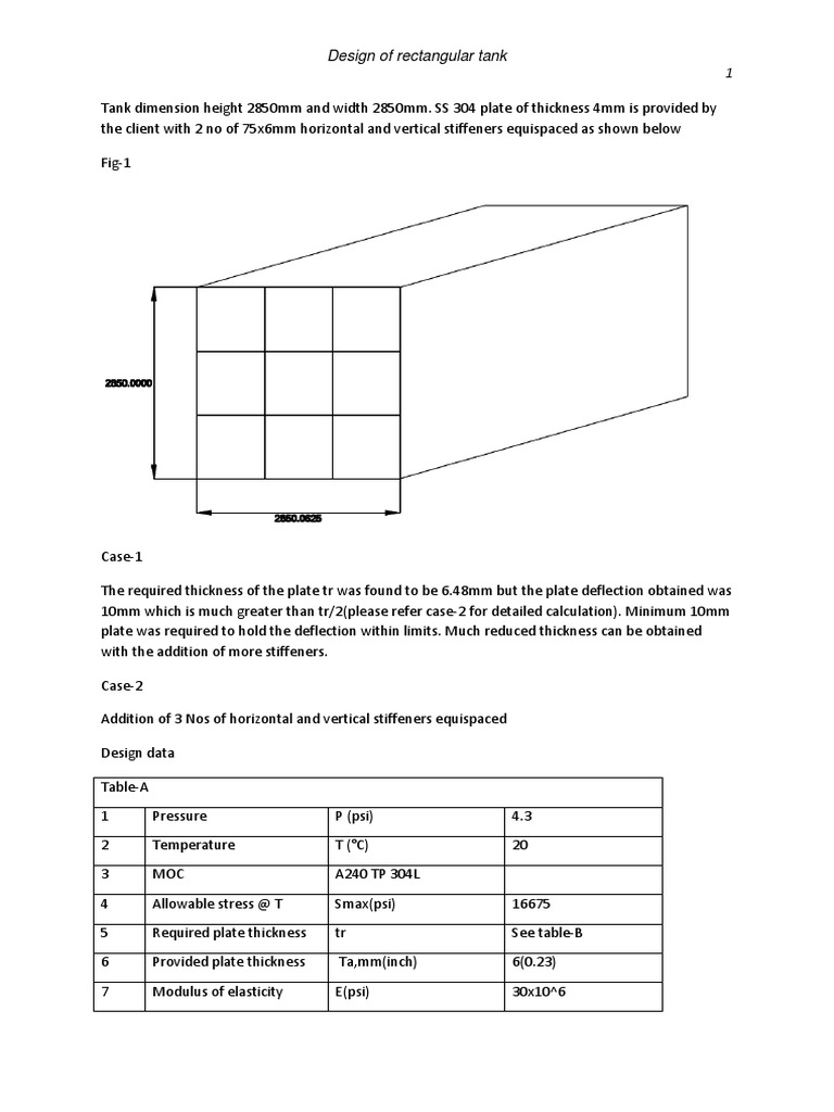 Design Rectangular Tank | PDF
