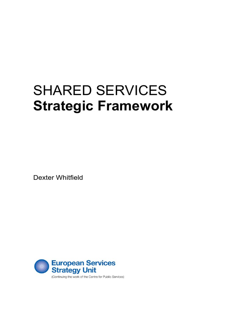 Public Sector Shared Services Framework | PDF | Outsourcing | Governance