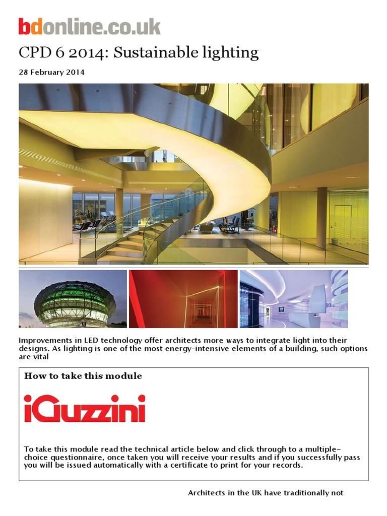 Sustainable Lighting Design with LEDs | PDF | Lighting | Incandescent ...