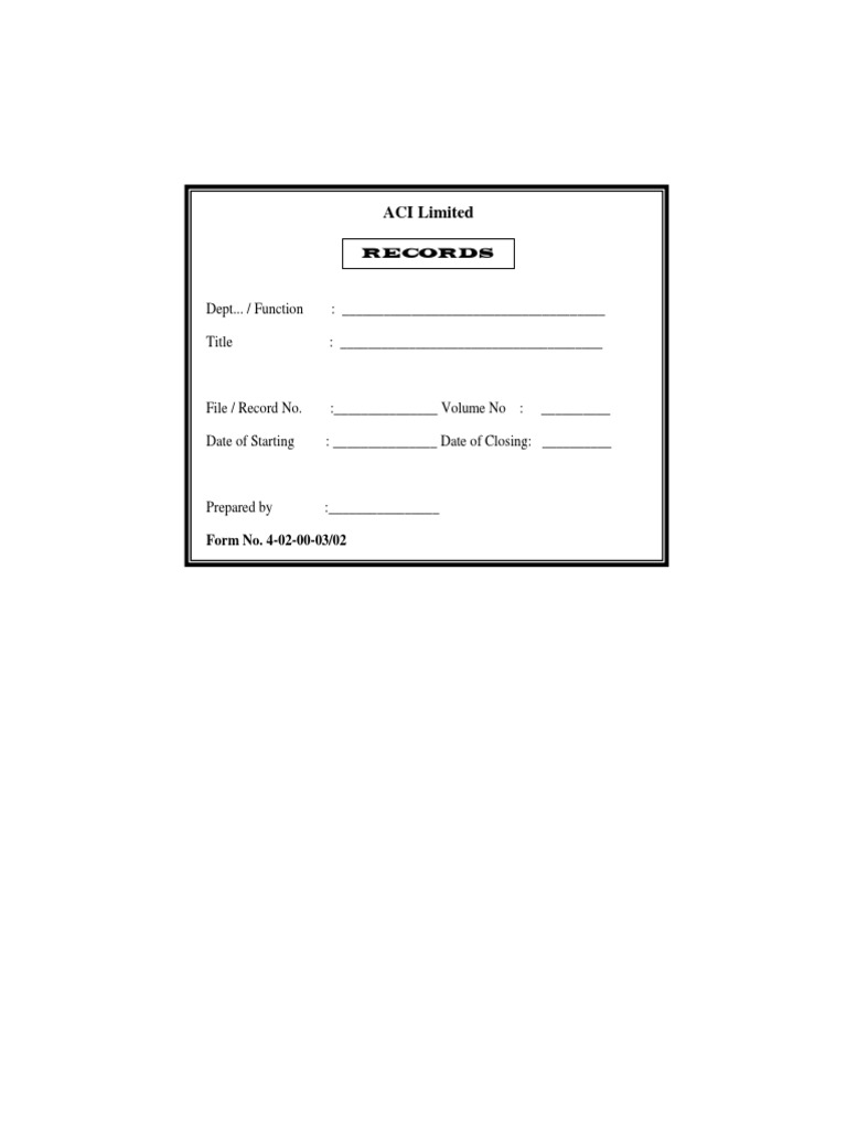 Records Label Format | PDF