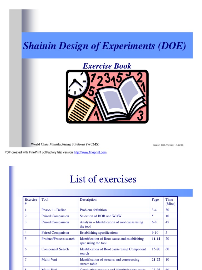 DOE Exercise Book | PDF | Nature