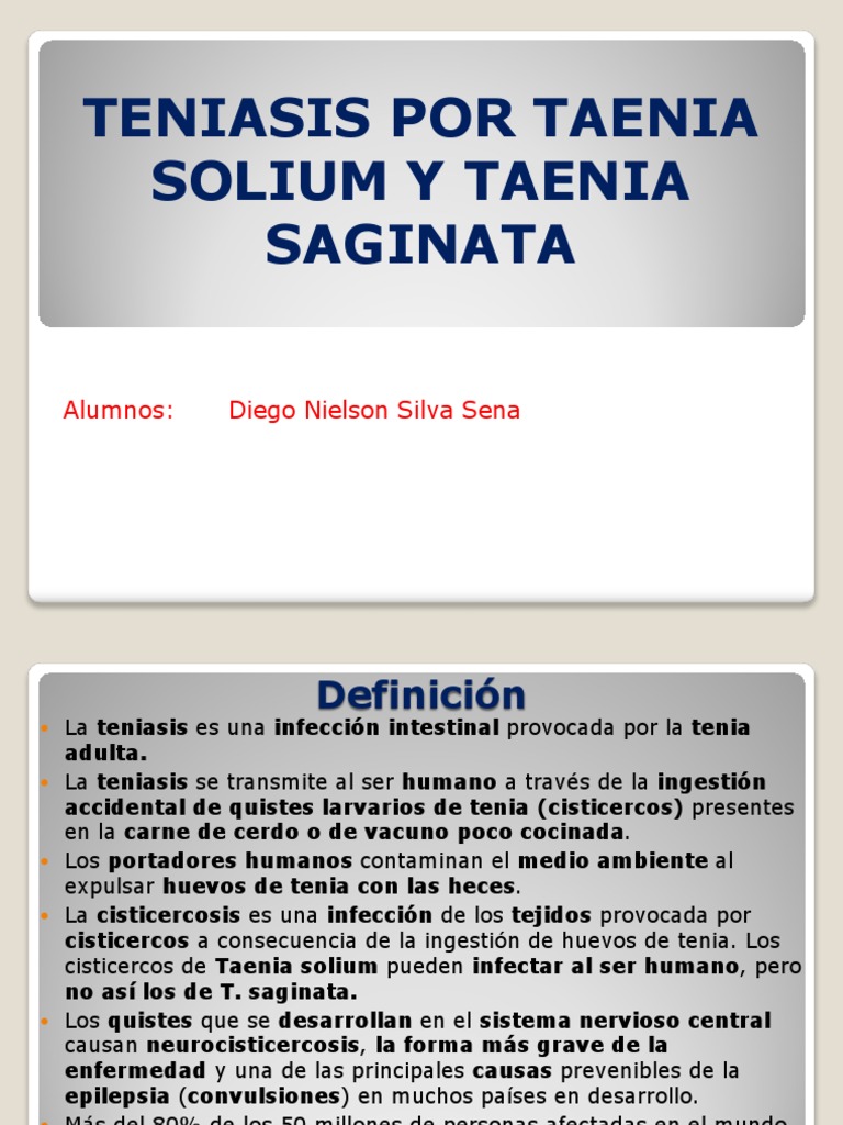 Teniasis Por Taenia Solium y Taenia Saginata | Enfermedades y ...