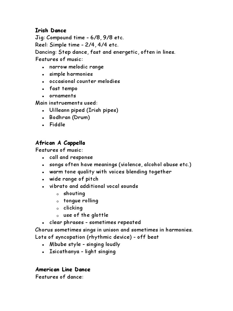 Dance Music Notes | Download Free PDF | Rhythm | Dances