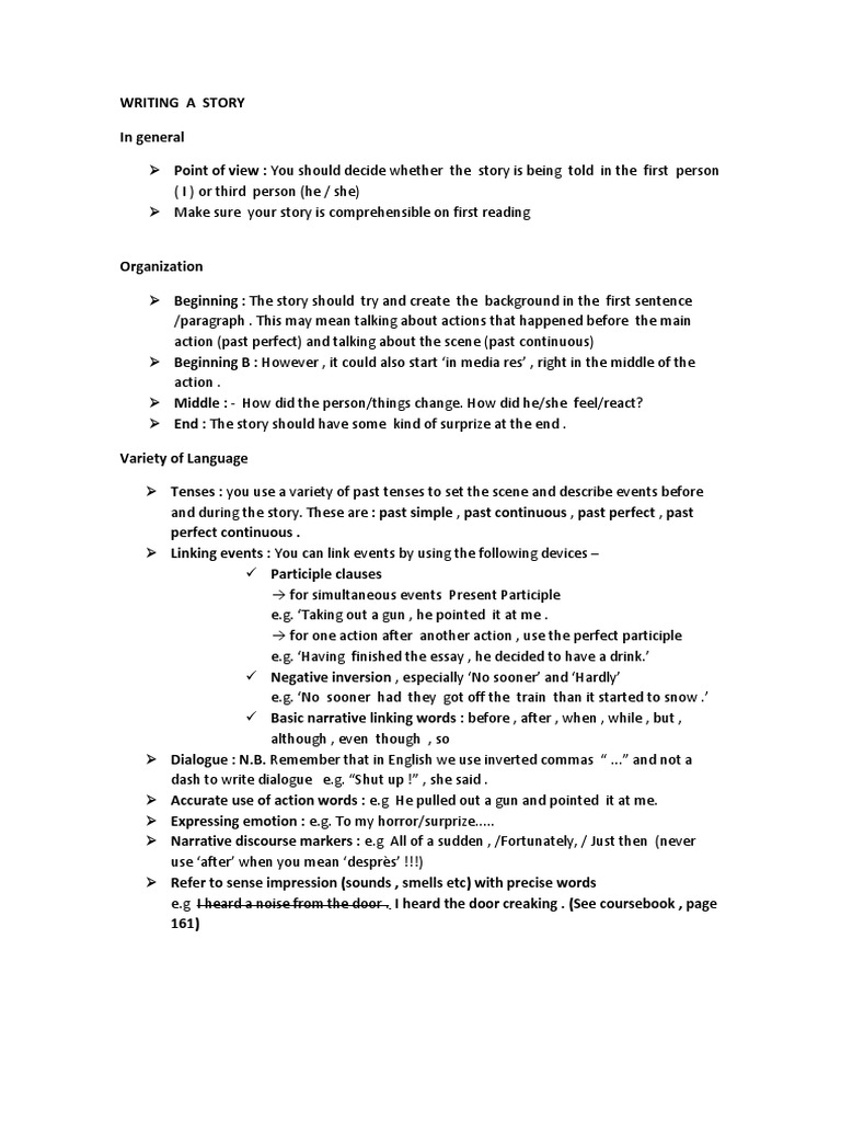 Story Writing Techniques and Tips | PDF