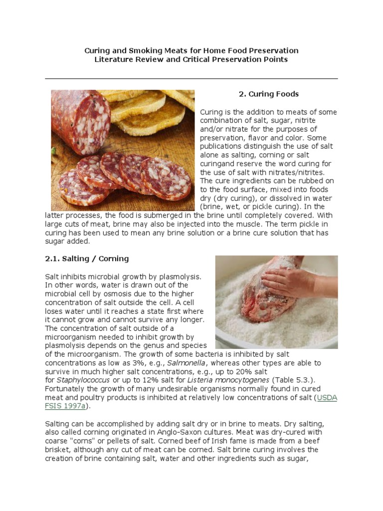 Curing Mafeats For Home Food Preservation | PDF | Curing (Food ...