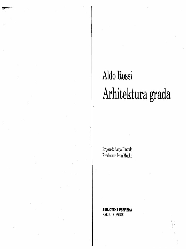 Aldo Rossi Arhitektura Grada | PDF
