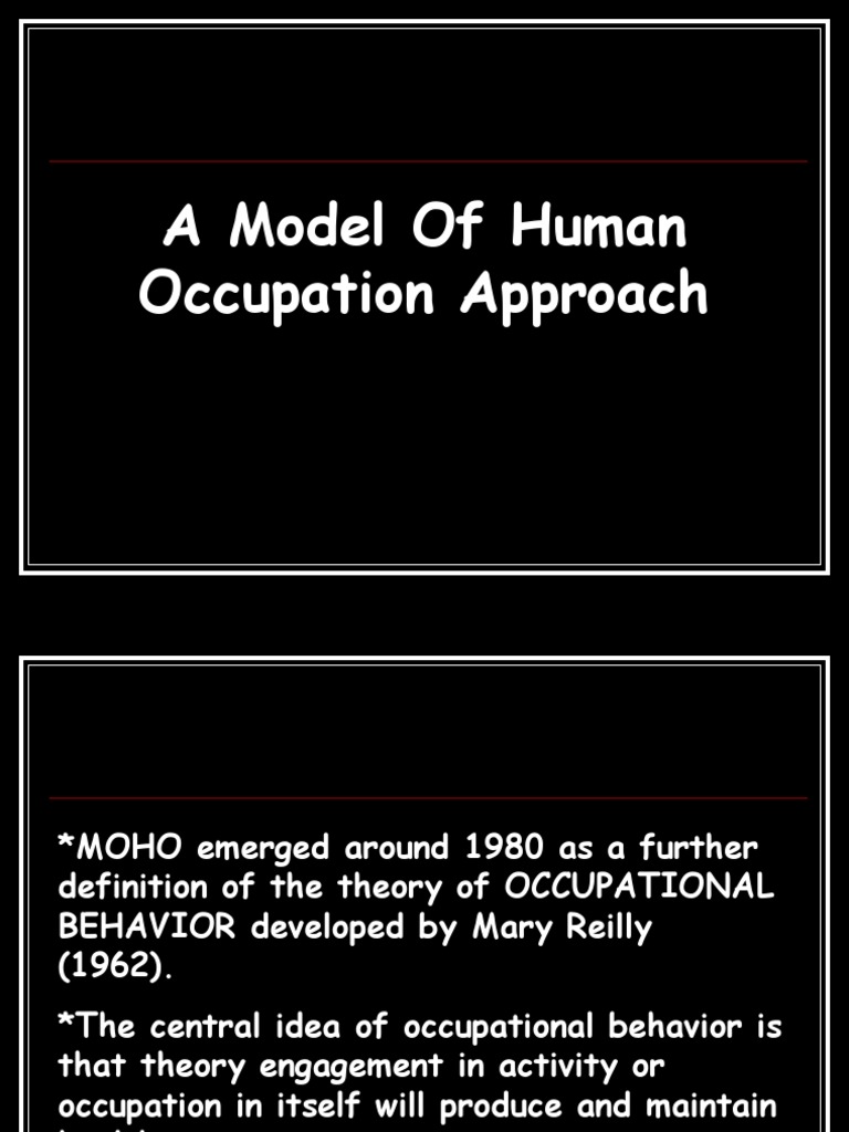 A Model of Human Occupation Approach | PDF | Psychotherapy | System