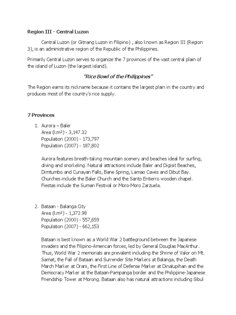 Region III | PDF | Philippines | Languages