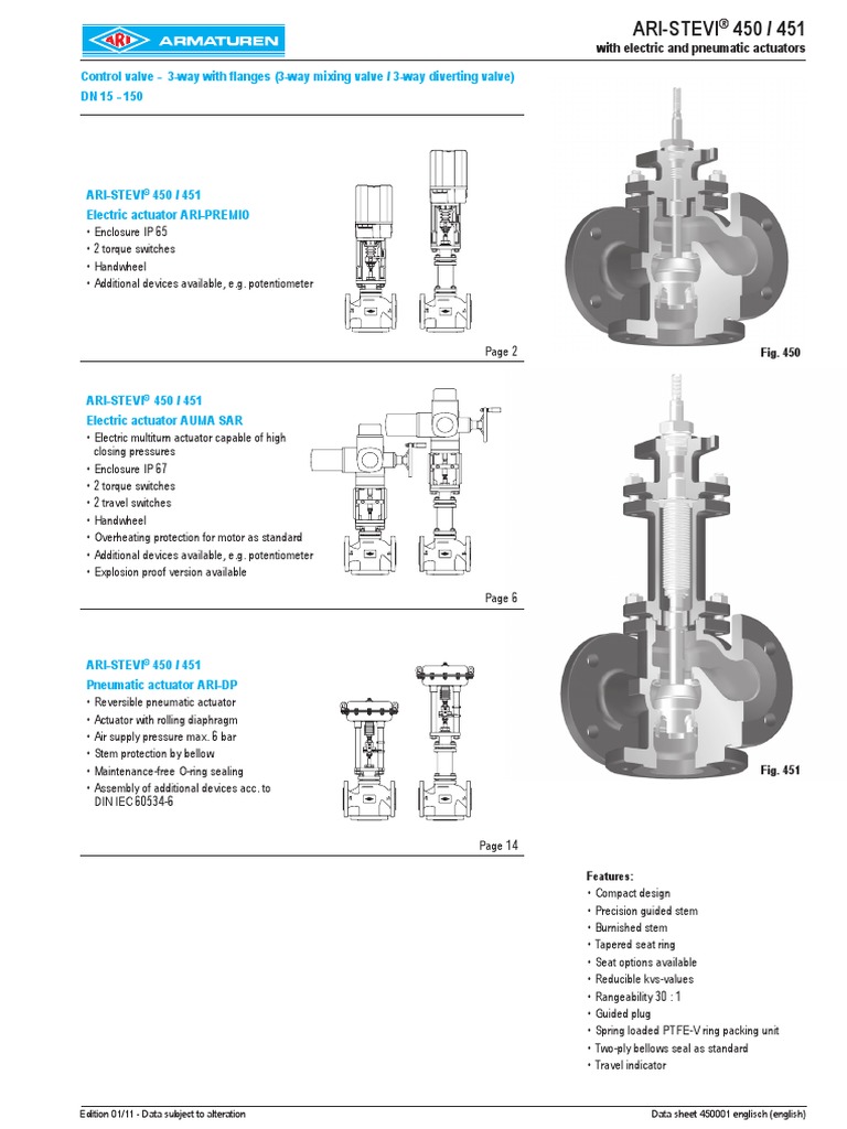 Ari Stevi450 Katalogovy List | PDF | Valve | Actuator