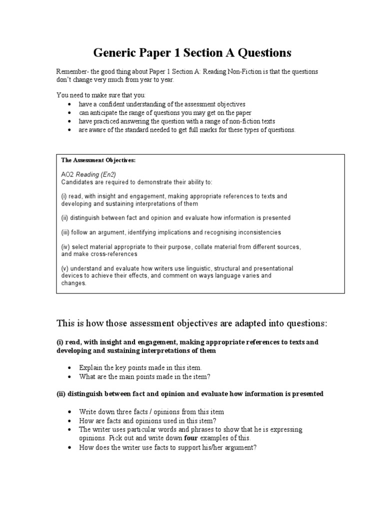 Mastering Paper 1 Section A Questions | PDF | Career & Growth | Social ...