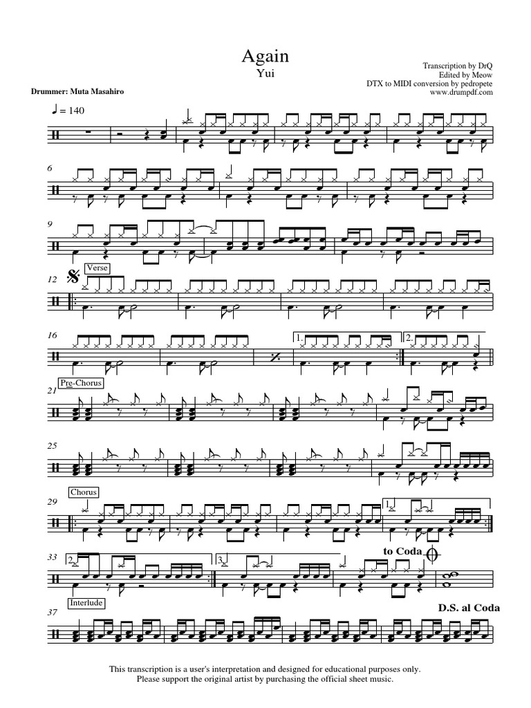 Yui - Again | PDF | Song Forms | Performing Arts